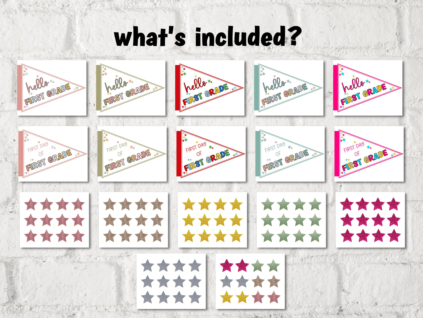 First grade pennant flag, 1st grade First day of school pennant flag ...