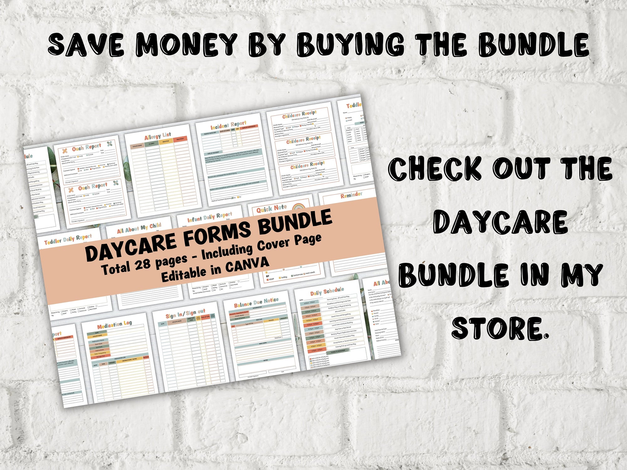 Printable daycare quick note, Daycare Card, Daycare folder ...