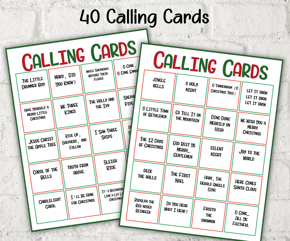 Christmas Carol Bingo - 30 Unique Cards,, Church activity for kids ...