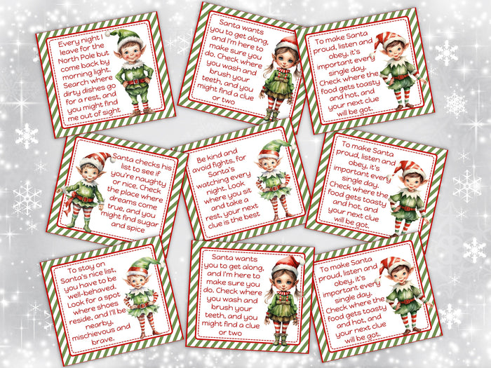Elf Arrival Indoor Scavenger Hunt - 20 Clues| Elf Props | Printable Elf ...