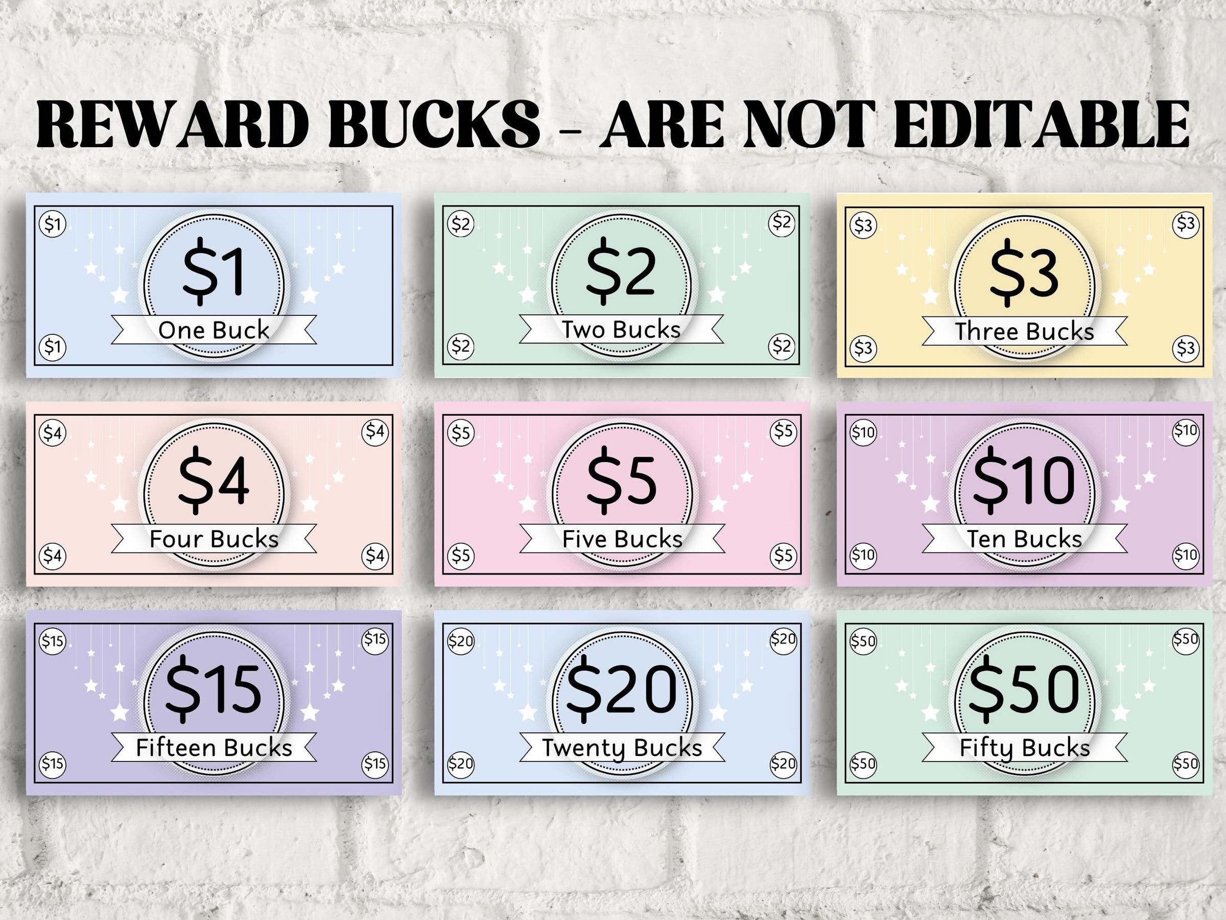 Mom Bucks | Reward Bucks | Allowance Play Money | Canva Link | Chore ...