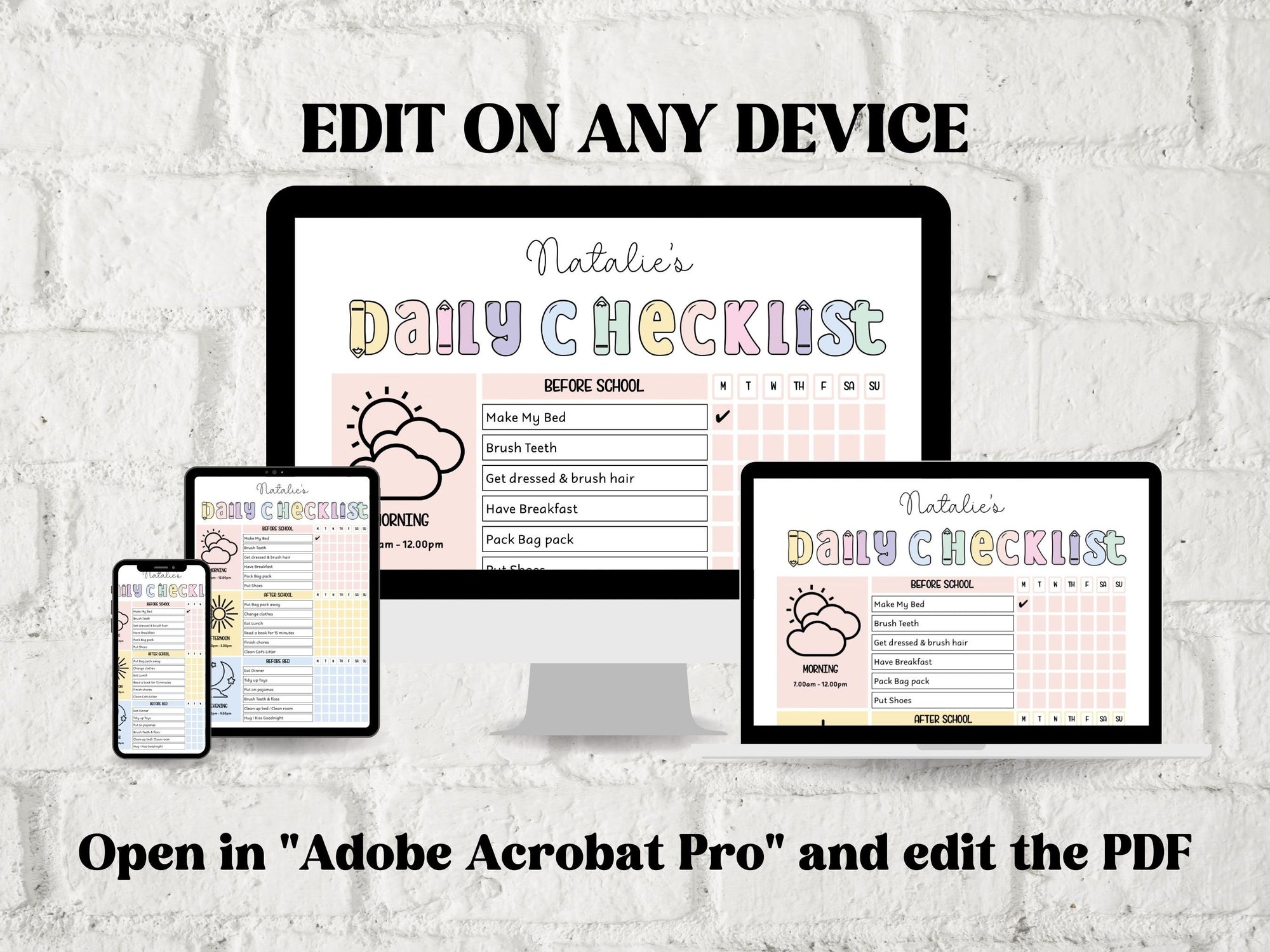 Routine Chart |Chore Chart | Printable Daily Routine | Daily Checklist ...