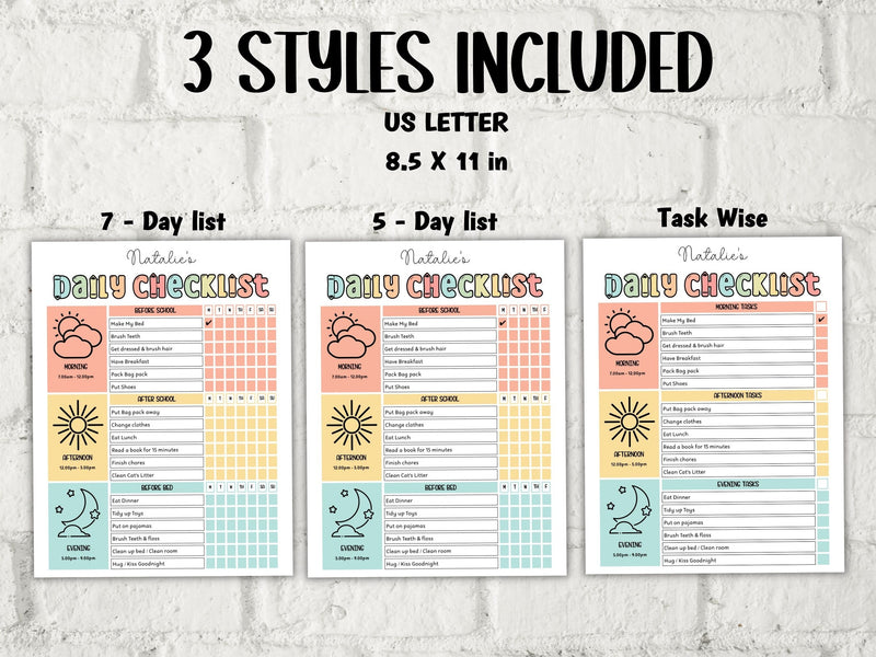 Routine Chart |Chore Chart | Printable Daily Routine | Daily Checklist ...