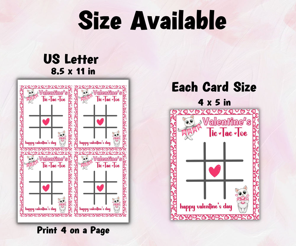 Printable Valentine'S Day Tic Tac Toe Cards | Tic-Tac-Toe Valentine ...
