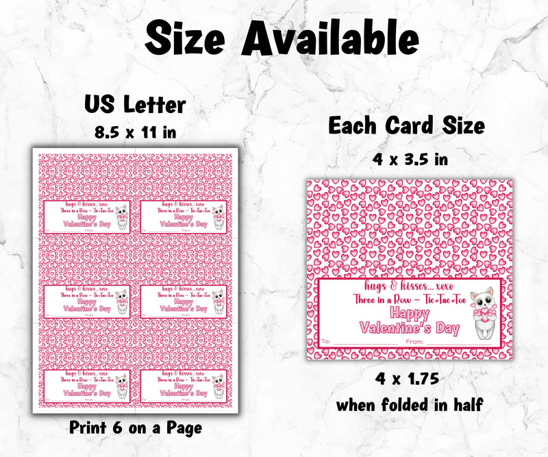 Printable Valentine'S Day Tic Tac Toe Cards | Tic-Tac-Toe Valentine ...