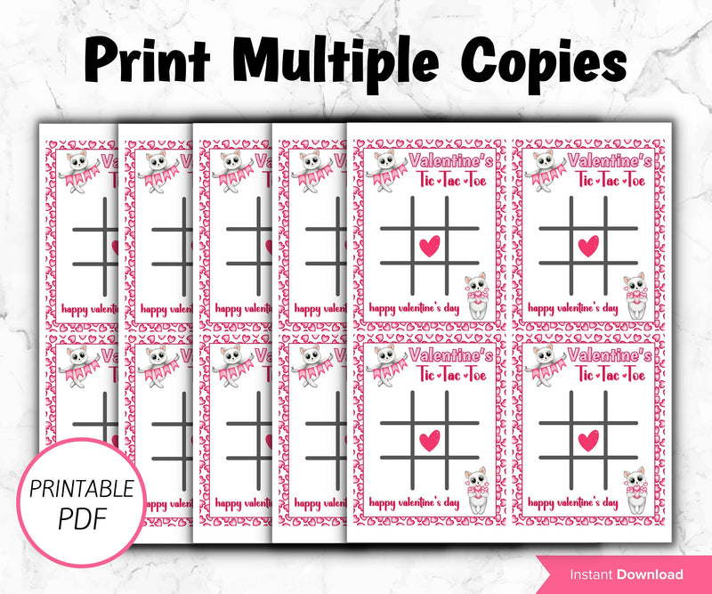 Printable Valentine'S Day Tic Tac Toe Cards | Tic-Tac-Toe Valentine ...