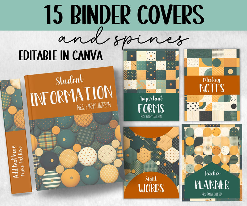 Retro Printable Binder Covers | Teacher Binder | Binder Insert I Binder ...
