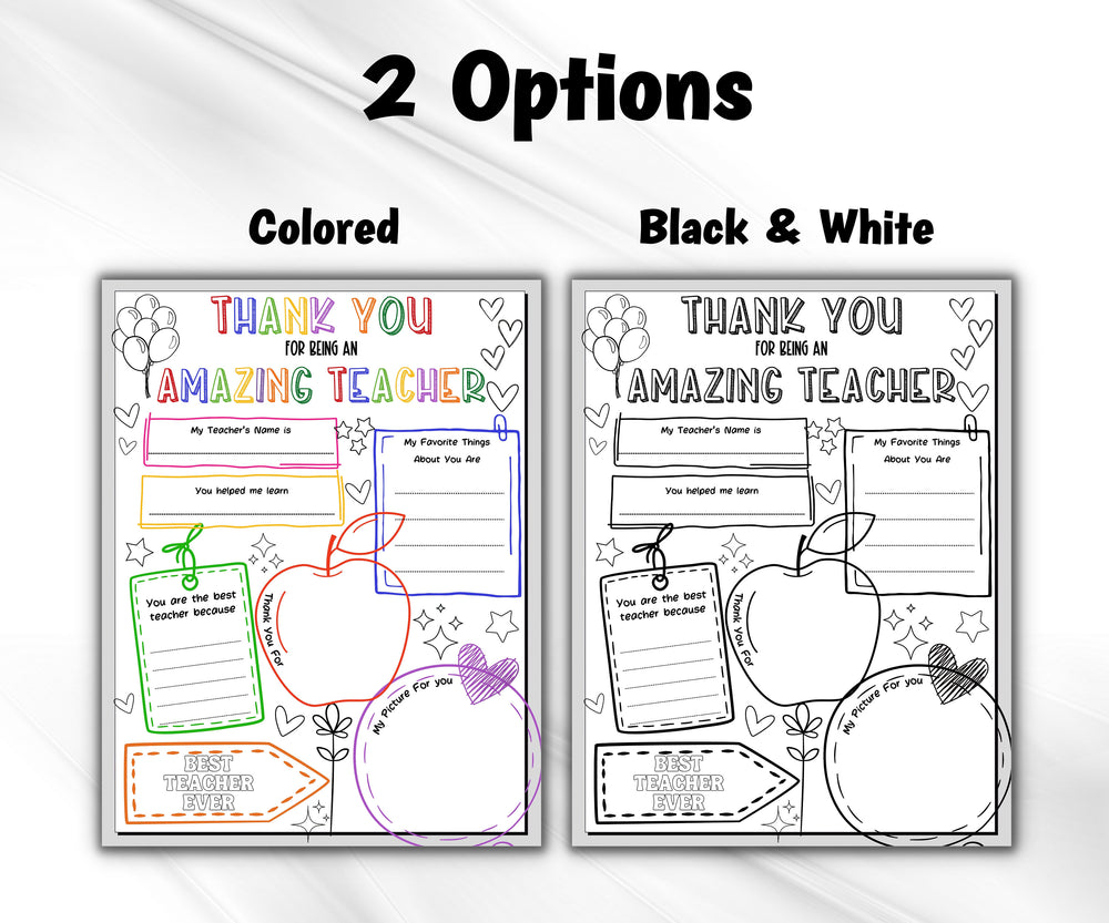Teacher Thank you Fill in the blanks I All About My Teacher I ...