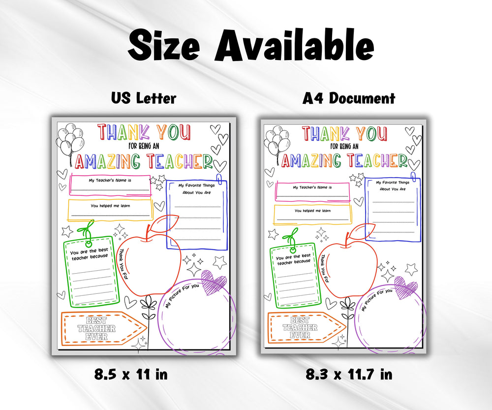 Teacher Thank you Fill in the blanks I All About My Teacher I ...