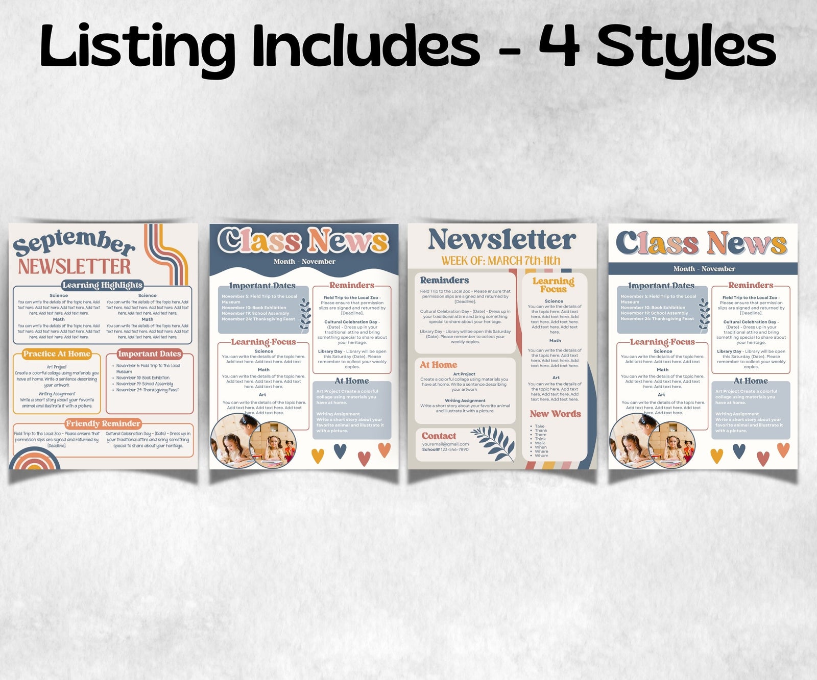 Chic Boho - School Newsletter Template, Classroom Newsletter, Teacher ...