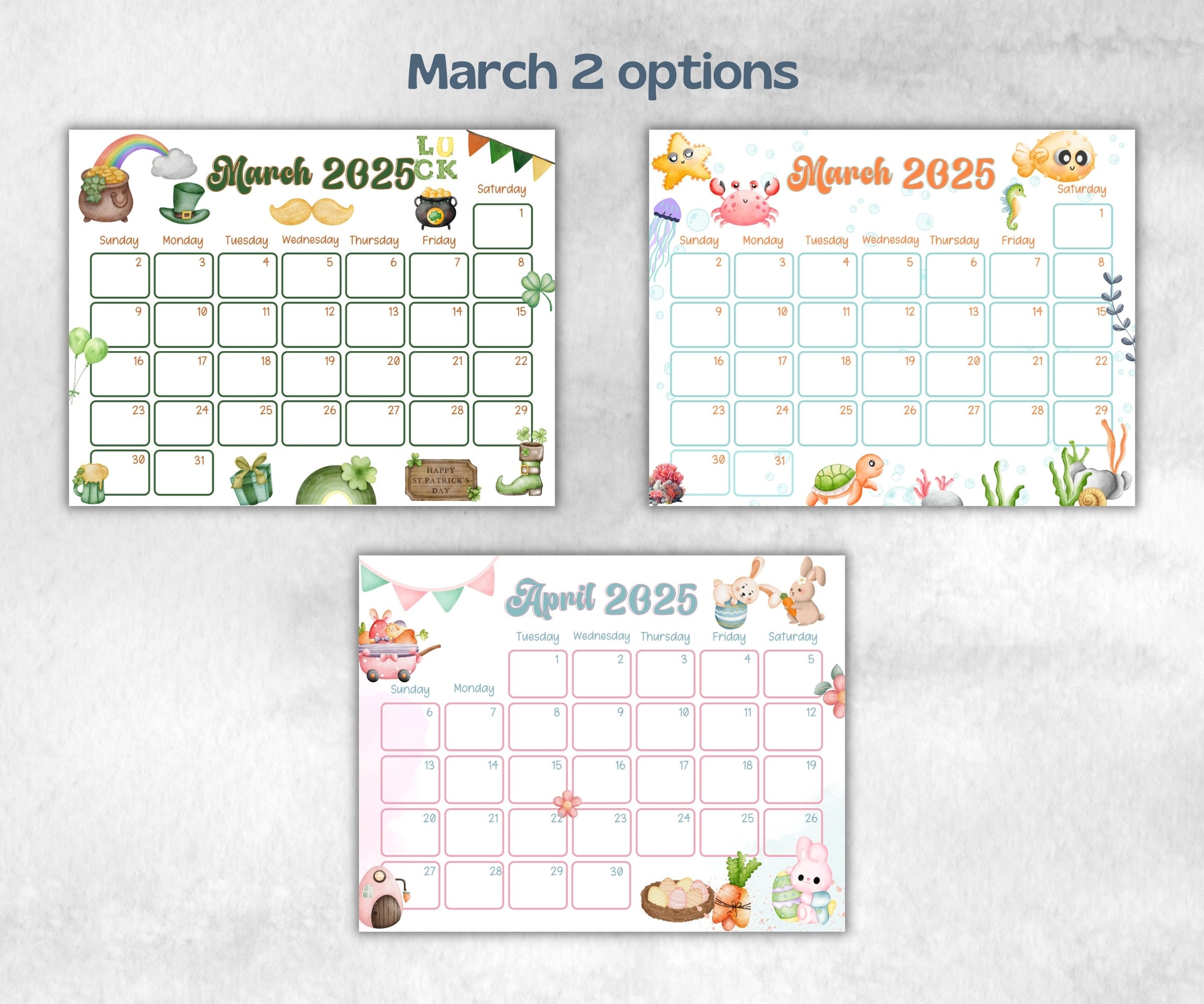 Kids Annual Monthly 2025 Calendar, Printable 2025 Calendar, Homeschool ...