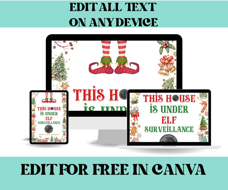 Printable Elf Cam, Elf Cam Sign, Santa Cam Letter, Editable Elf ...